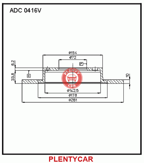 Диск тормозной передний ALLIED NIPPON ADC0416V купить в интернет ...