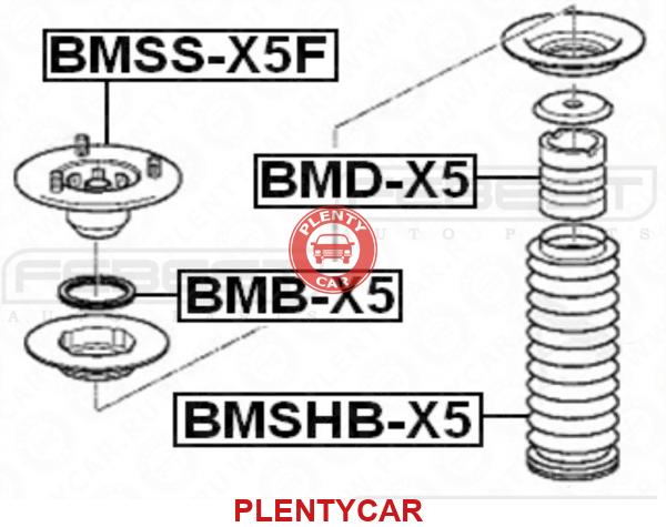 BMD-X5_отбойник передн.аморт./ Bmw X5 E53 99-05 FEBEST BMDX5 купить в ...